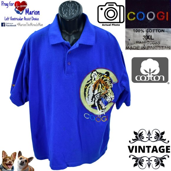 COOGI | Shirts | Vintage Coogi 3xl Royal Blue Cotton Knit Short Sleeve ...